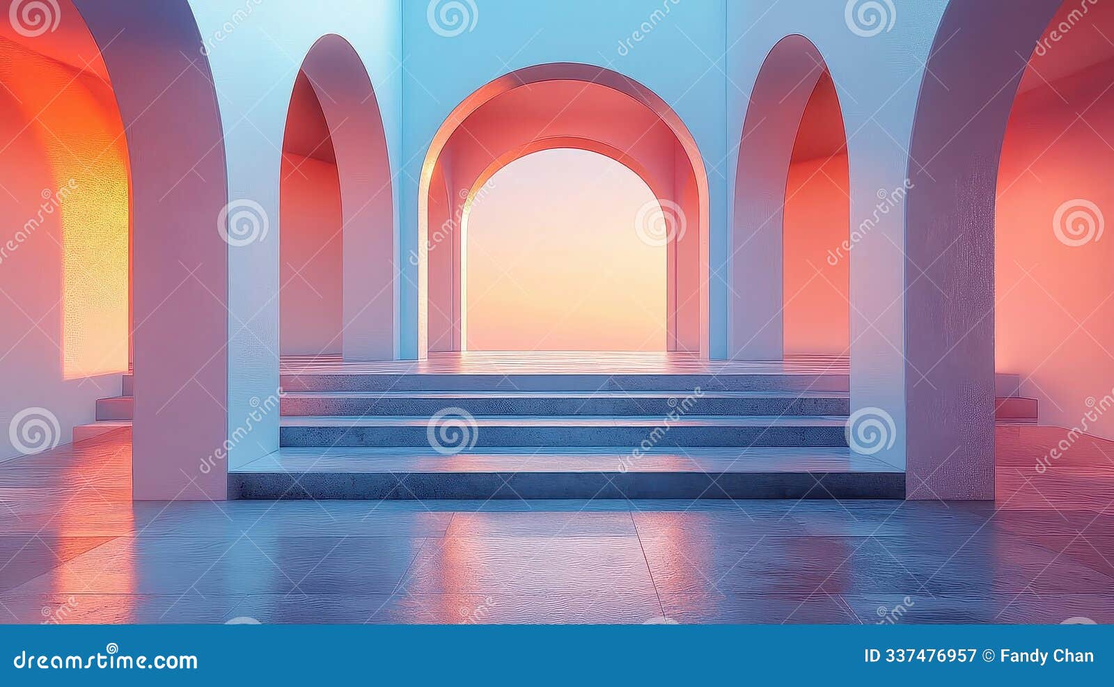 Arches of Light, a Minimalist Architectural Design with a Dreamy Color ...