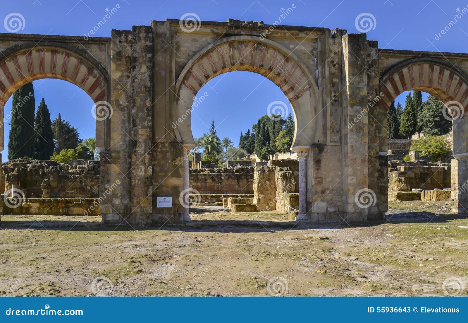 Arches in Medina Azahara stock image. Image of azahara - 55936643