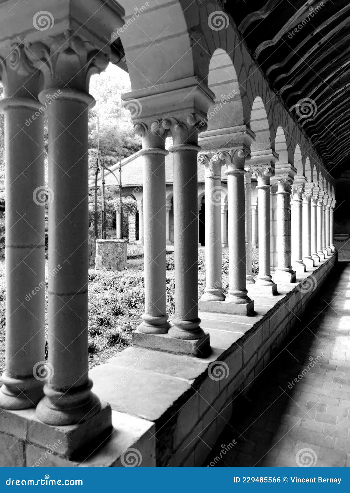 Columns, Colonnade in an Hallway in an Ancient Building Stock Photo ...