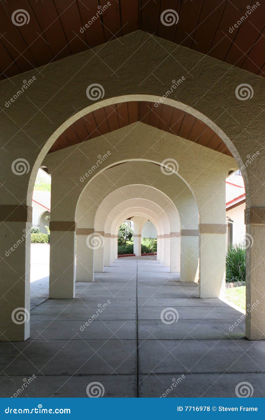 Arches with Perspective Depth Stock Photo - Image of supports, corridor ...