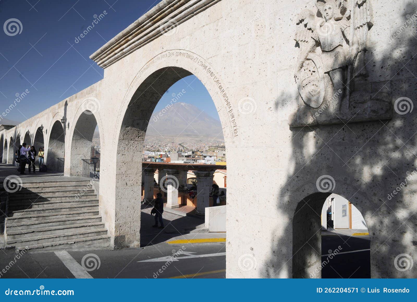 The Arches of Plaza Yanahuara and the Misti Volcano in the Background ...