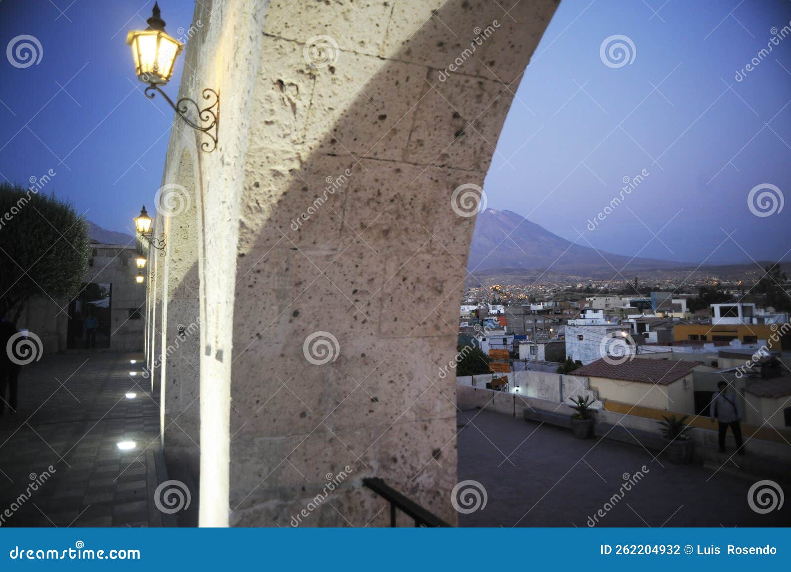 Arches of Plaza Yanahuara and the Misti Volcano in the Background ...