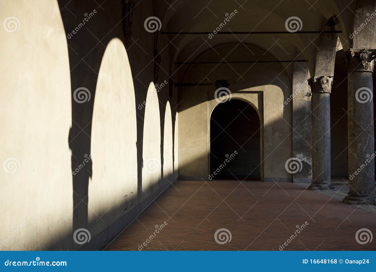 Arches in shadow in Milan stock photo. Image of inside - 16648168