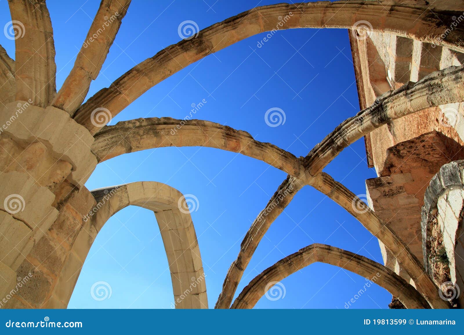 Arches Structure of Ancient Monastery in Spain Stock Image - Image of ...
