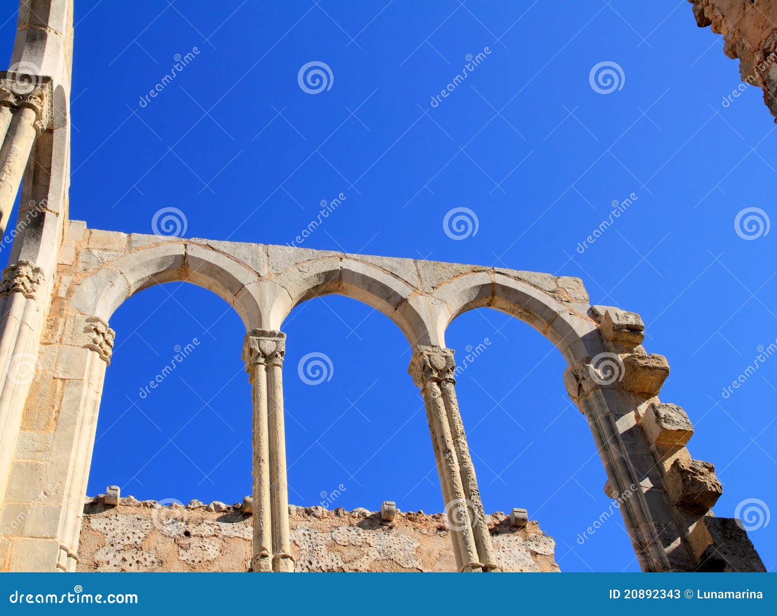 Arches Structure of Ancient Monastery in Spain Stock Image - Image of ...