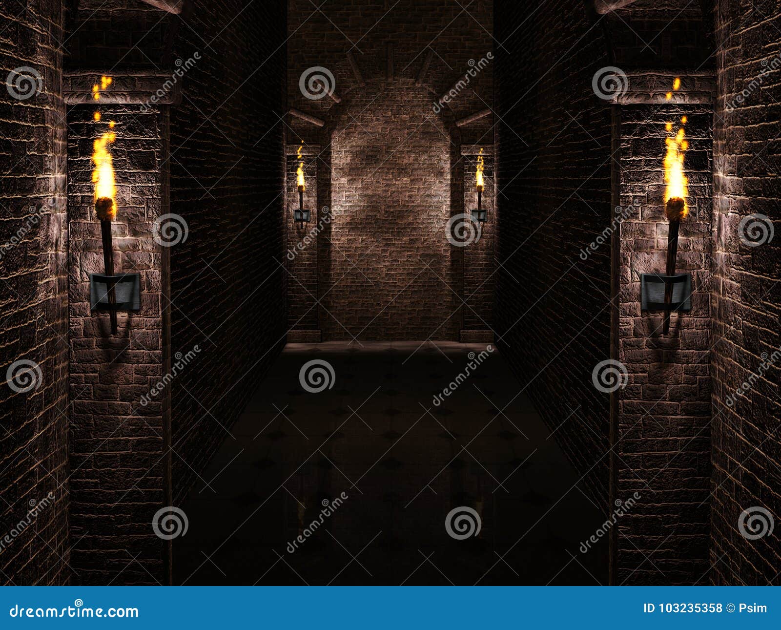 Arches with Torches Background Stock Illustration - Illustration of ...