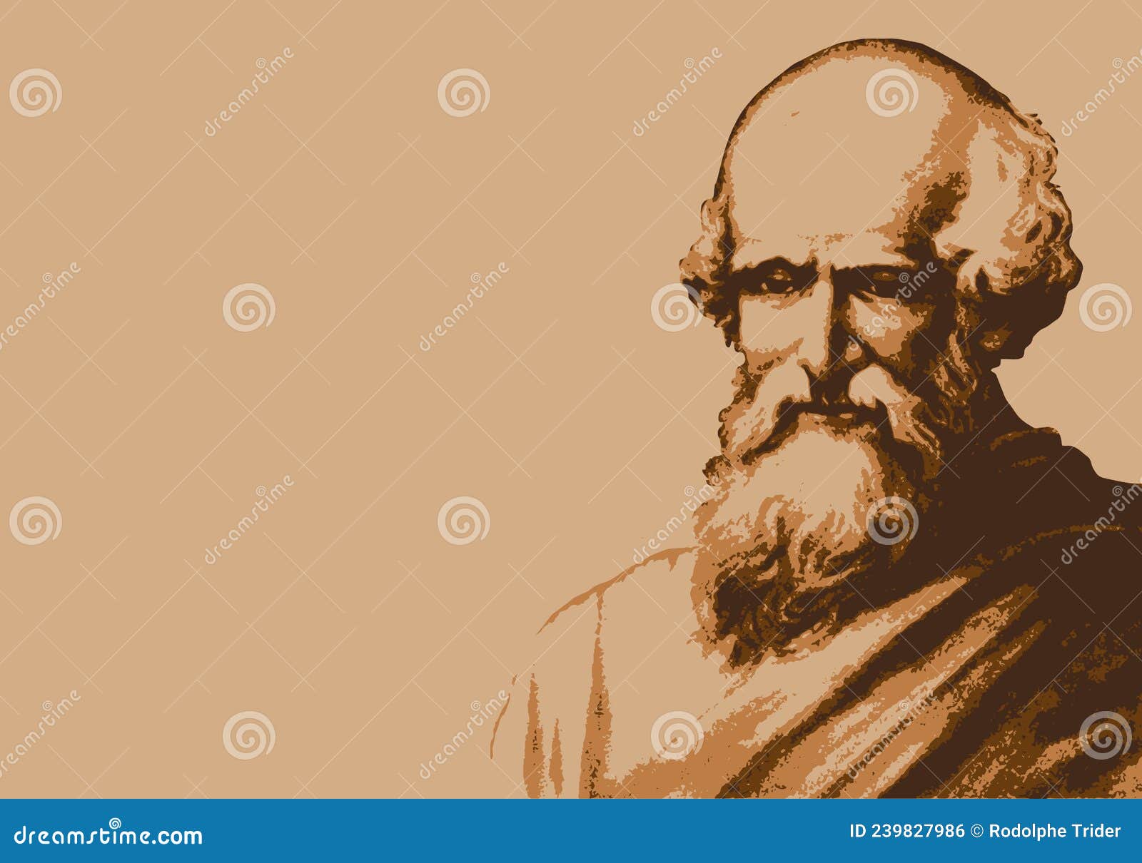 Portrait of the Ancient Greek Scholar, Archimedes. Stock Vector ...