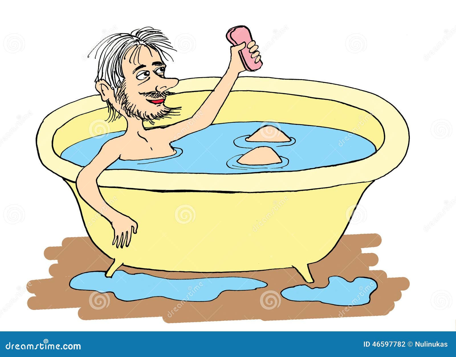 Archimedes Character Say Eureka In Bath Landing Page Template. Idea ...