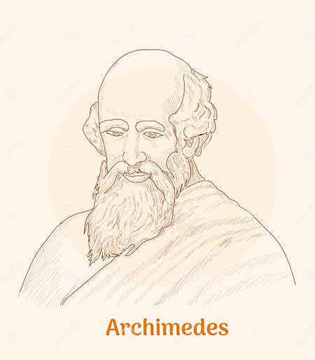 Archimedes Hand Drawing Vector Illustration Stock Vector - Illustration ...