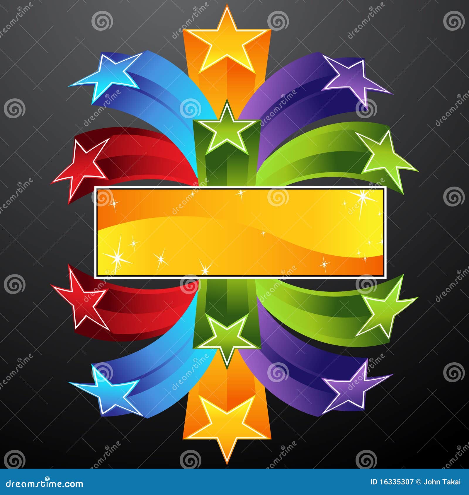 Star Banner Background Design With Glowing Particles Isolated On Dark ...