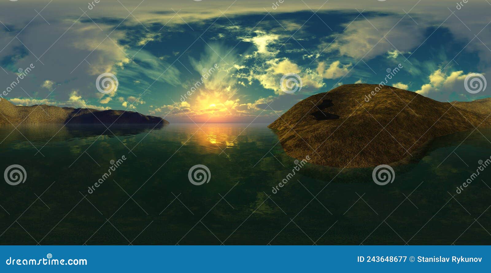 Archipelago, Sea Bay, HDRI, Environment Map Stock Image | CartoonDealer ...