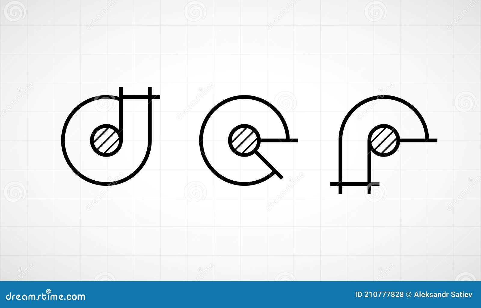 Architech Graphic Linear Font With Letters Abc Cartoon Vector ...