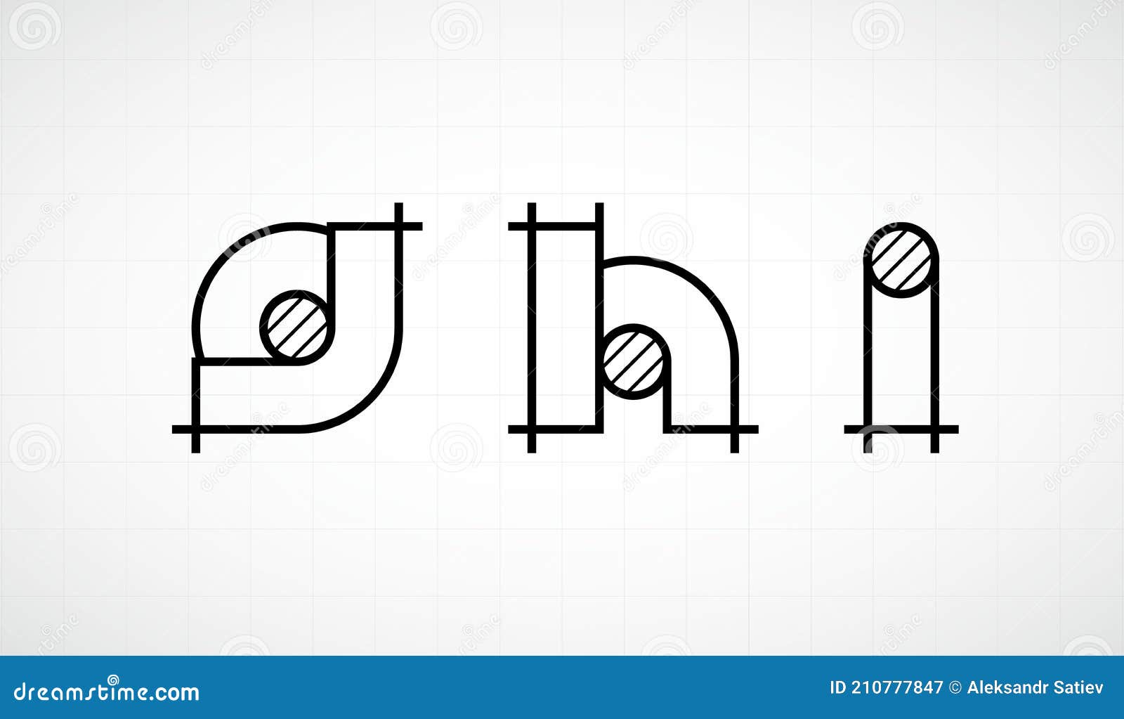 Architech Graphic Linear Font with Lower Case Letters Ghi Stock Vector ...