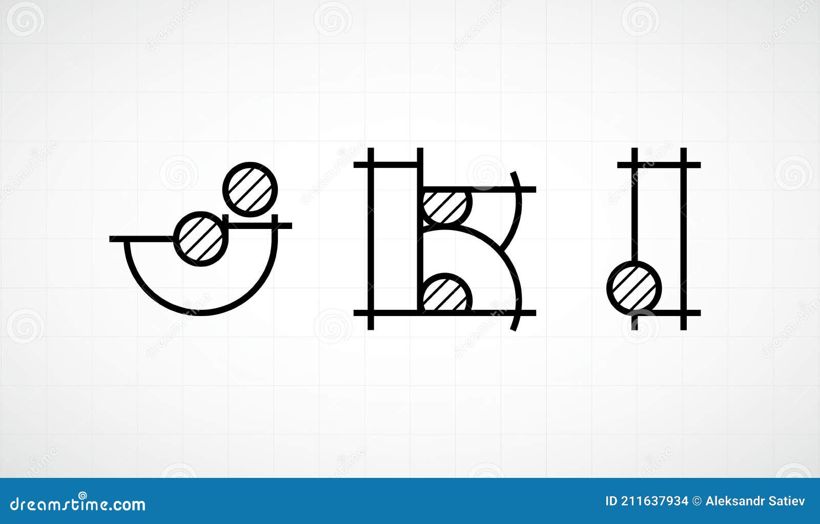 Architech Graphic Linear Font with Lower Case Letters Jkl Stock Vector ...