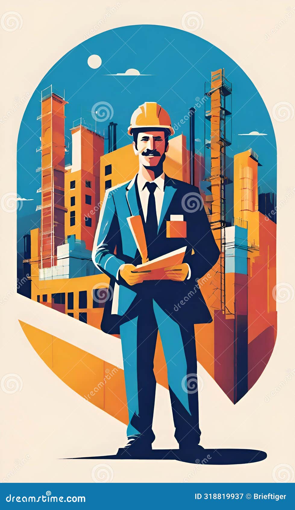 An Architect: Abstract Concept Art of Construction Planning Stock ...