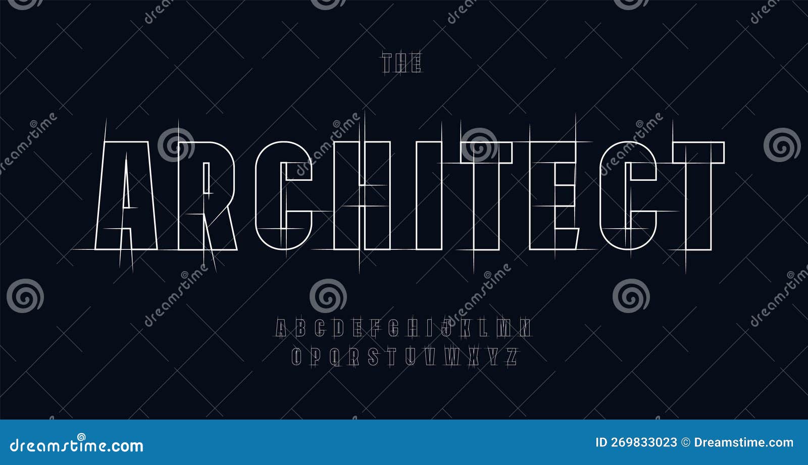 Architect Alphabet, Blueprint Geometric Letters, Construction Plan Font ...