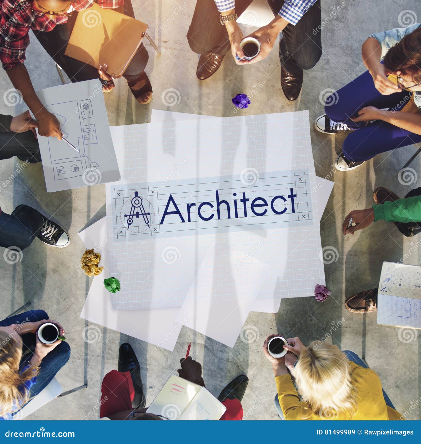 Architect Architecture Compass Construction Concept Stock Image - Image ...