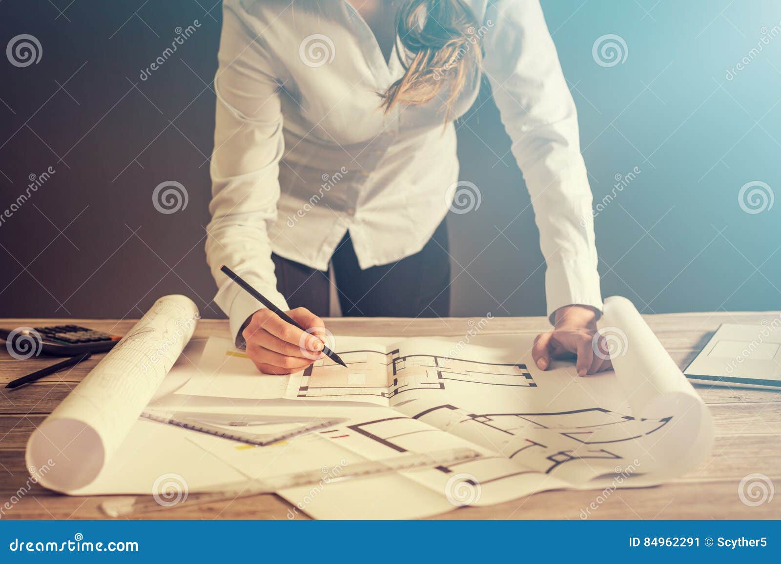 Architect Architecture Drawing Project Blueprint Working Design Stock ... Architect Architecture Drawing Project Blueprint Working Design Stock ...