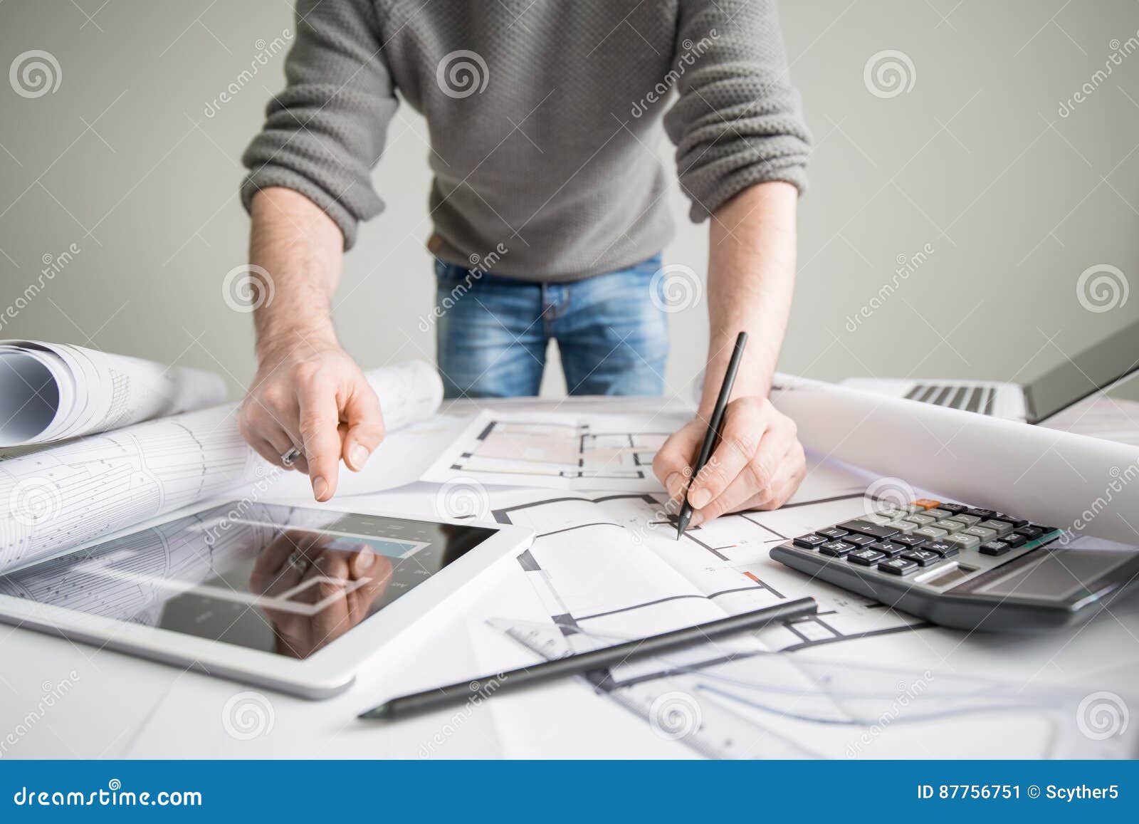 Architect Architecture Drawing Project Blueprint Working Design Stock ... Architect Architecture Drawing Project Blueprint Working Design Stock ...