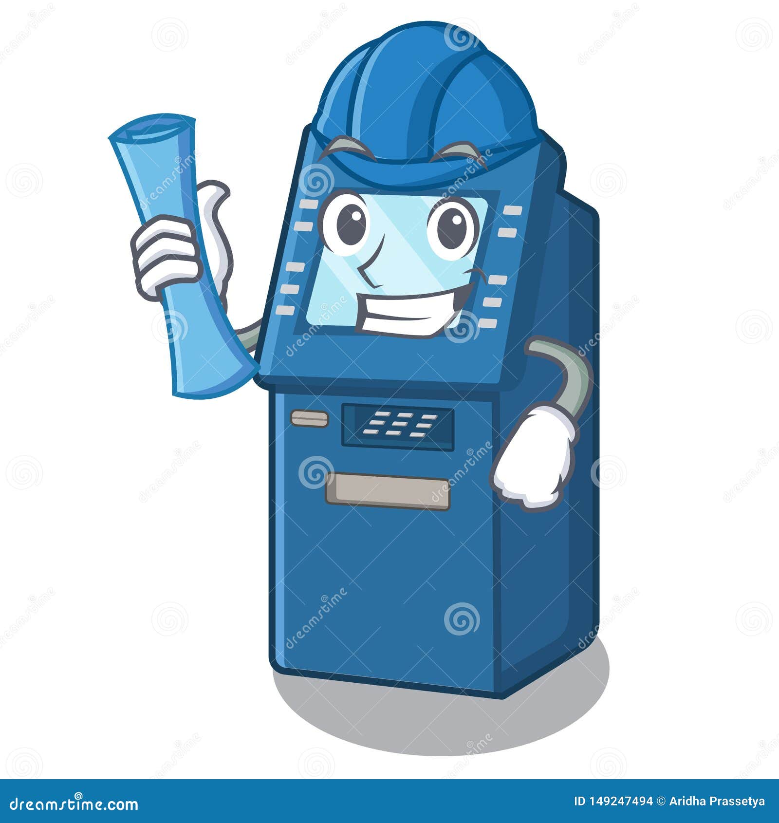 Architect ATM Machine in the Cartoon Shape Stock Vector - Illustration ...