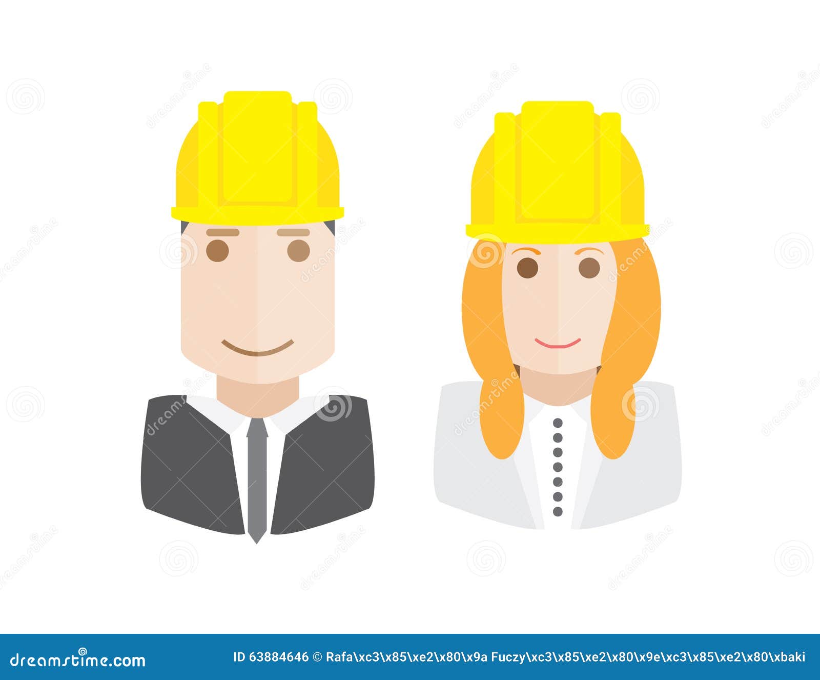 Architect Avatars Set Vector Illustration | CartoonDealer.com #63884646