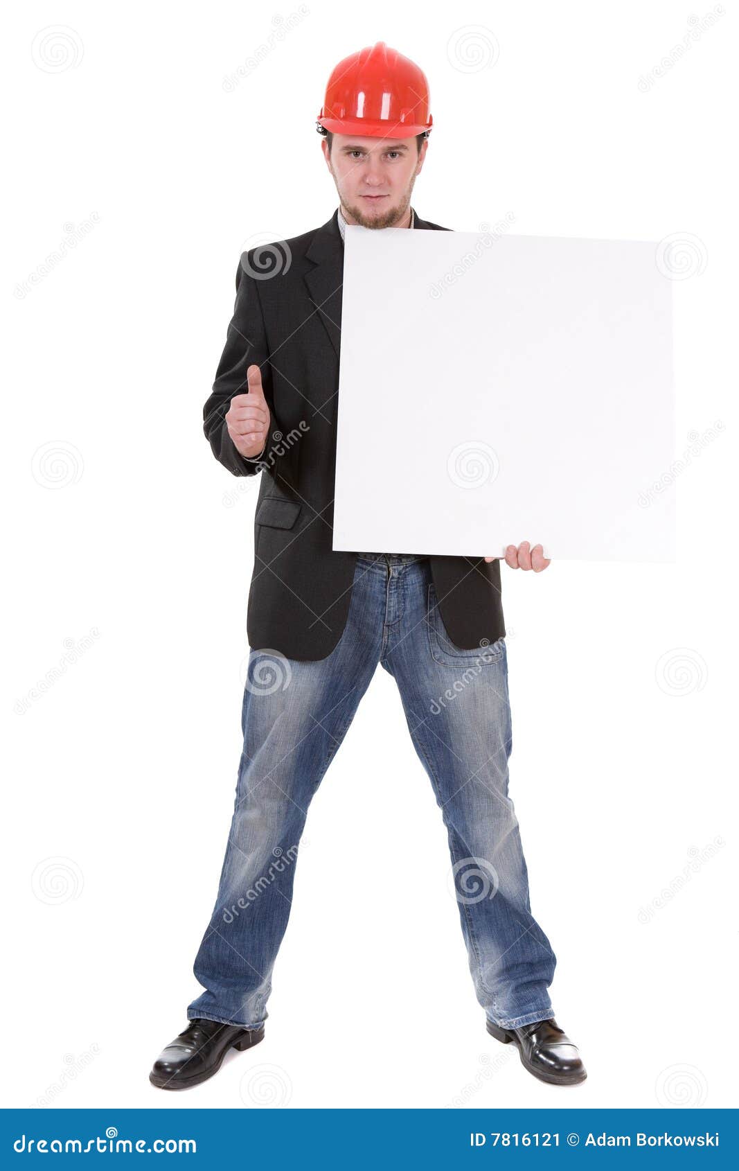 Architect with banner stock image. Image of architect - 7816121