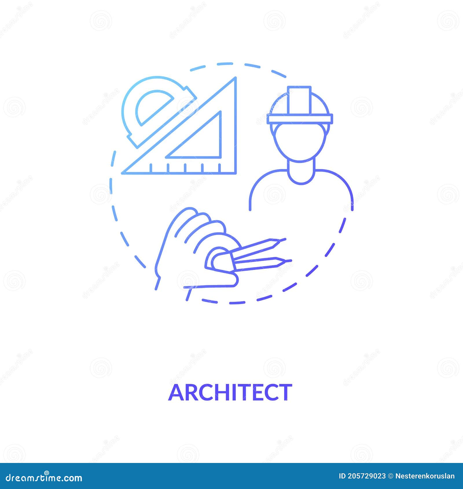 Architect Blue Gradient Concept Icon Stock Vector - Illustration of ...