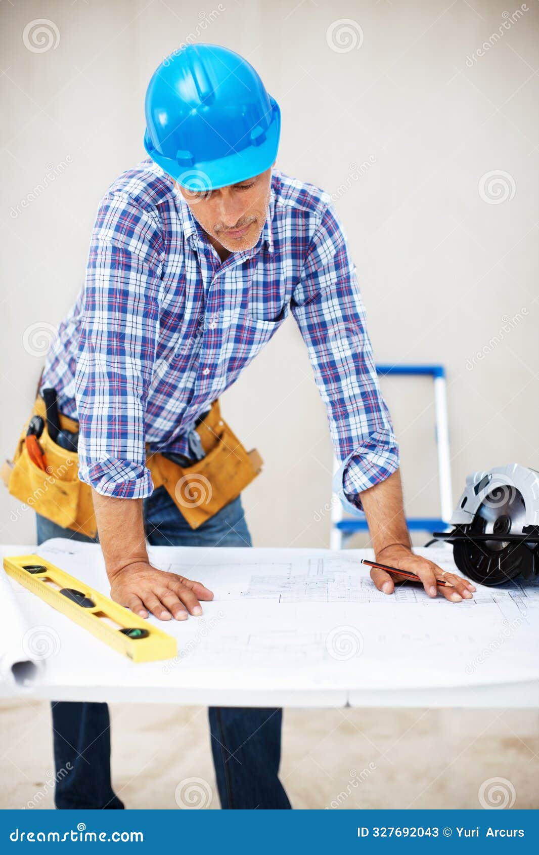 Architect, Blueprint and Reading with Mature Contractor and Man ...