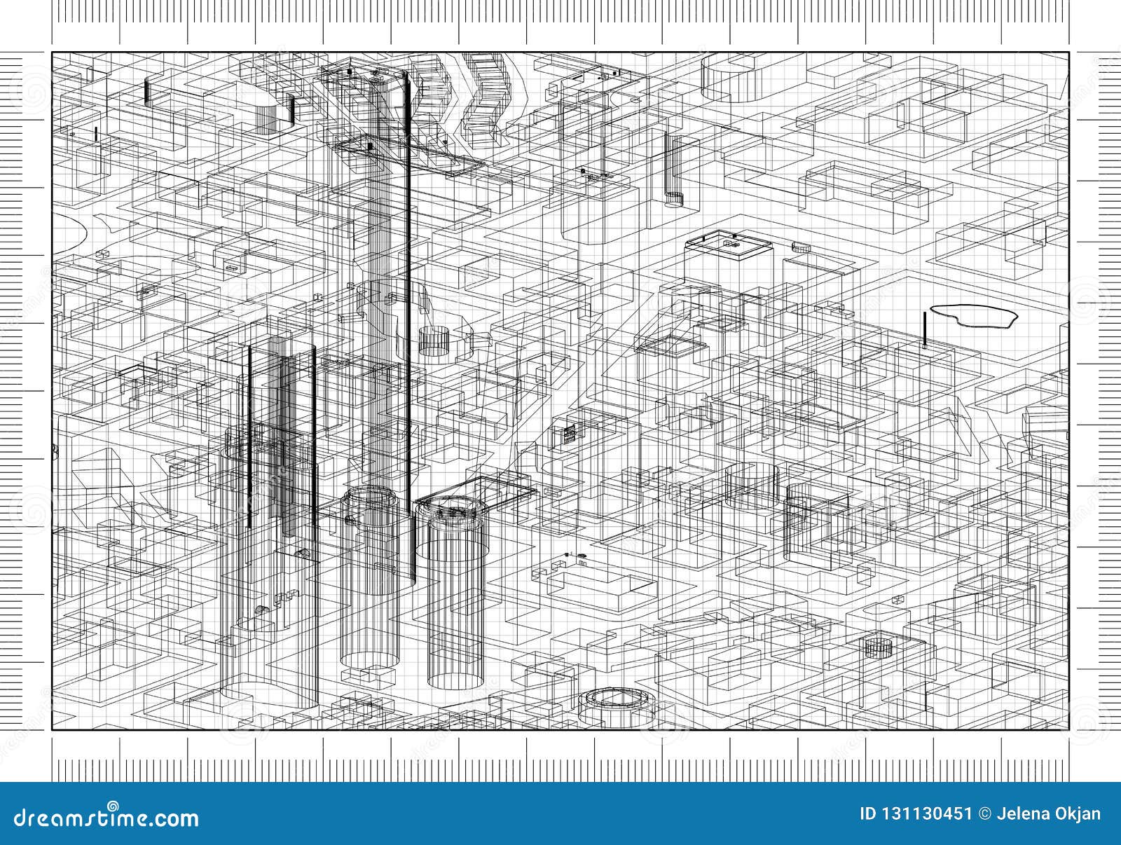 Architect blueprint stock illustration. Illustration of document ...