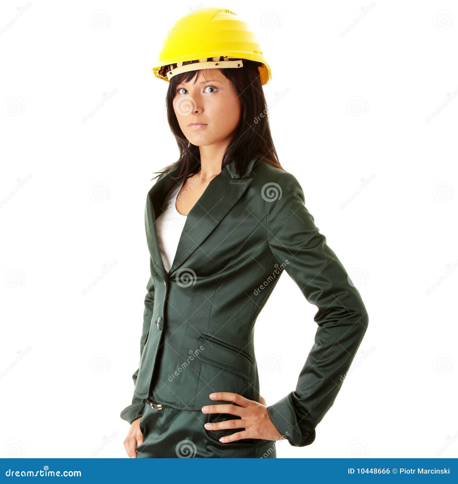 Architect or Builder Wearing a Yellow Hart Hat Stock Photo - Image of ...