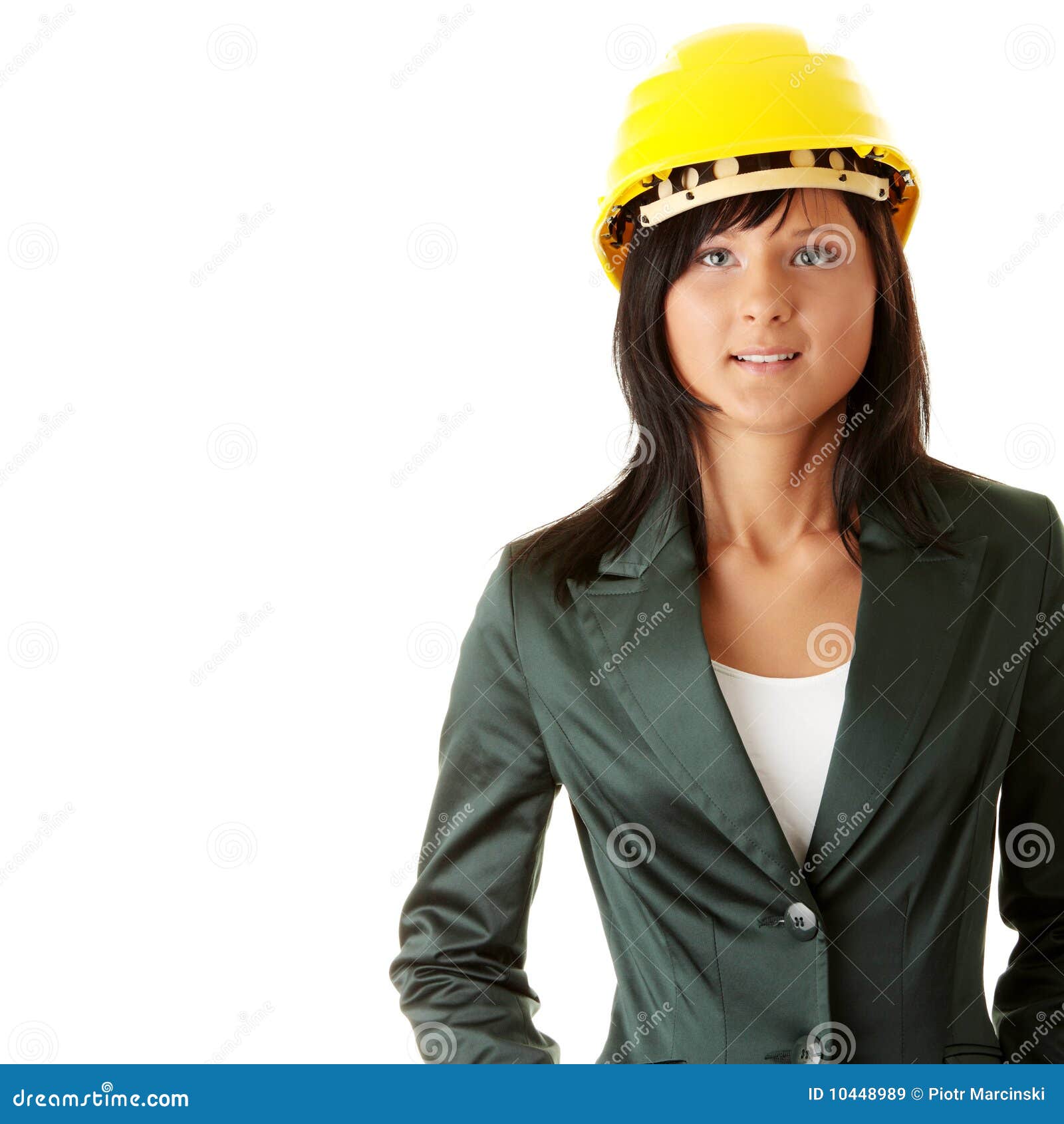 Architect or Builder Wearing a Yellow Hart Hat Stock Image - Image of ...