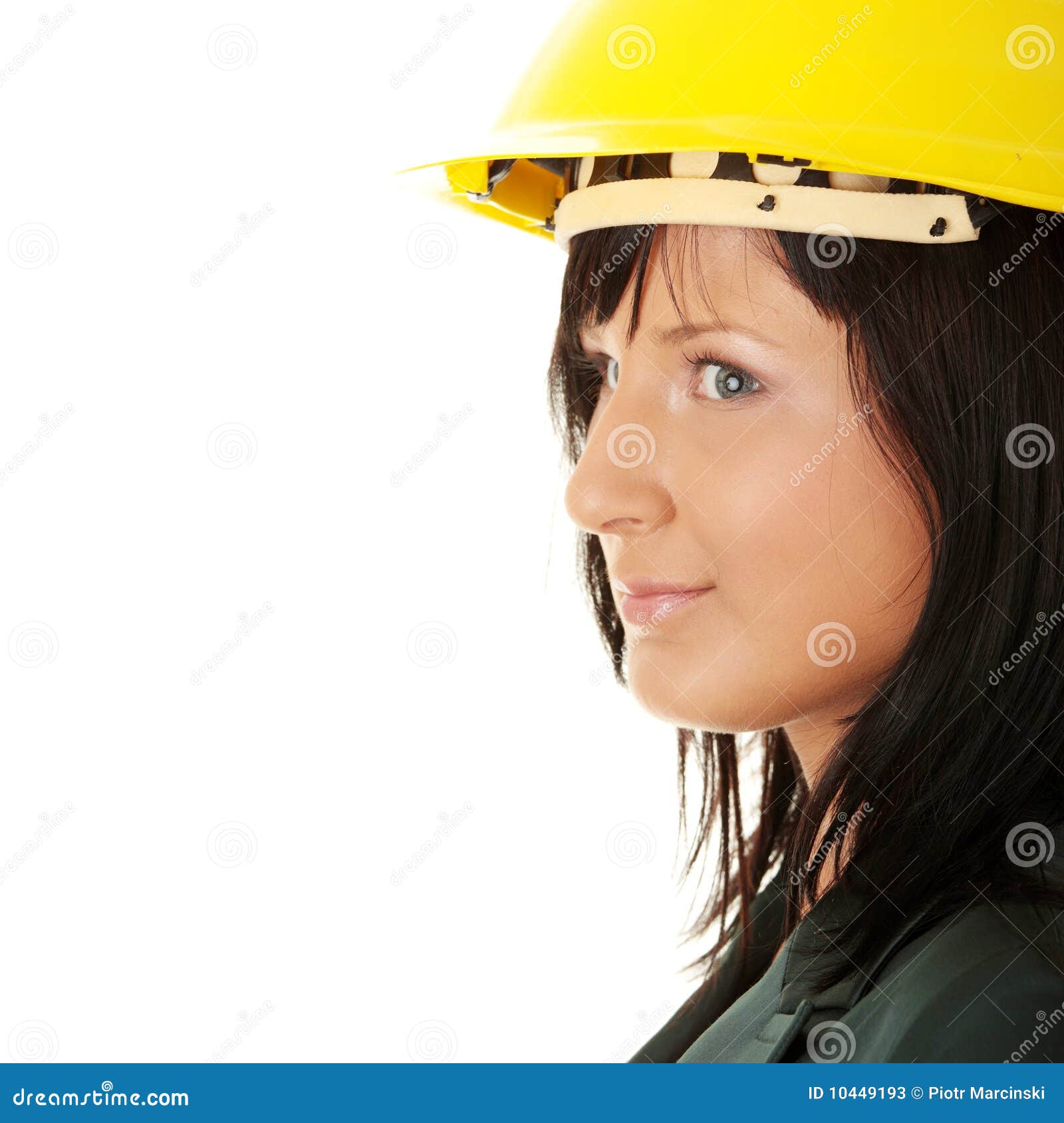 Architect or Builder Wearing a Yellow Hart Hat Stock Image - Image of ...