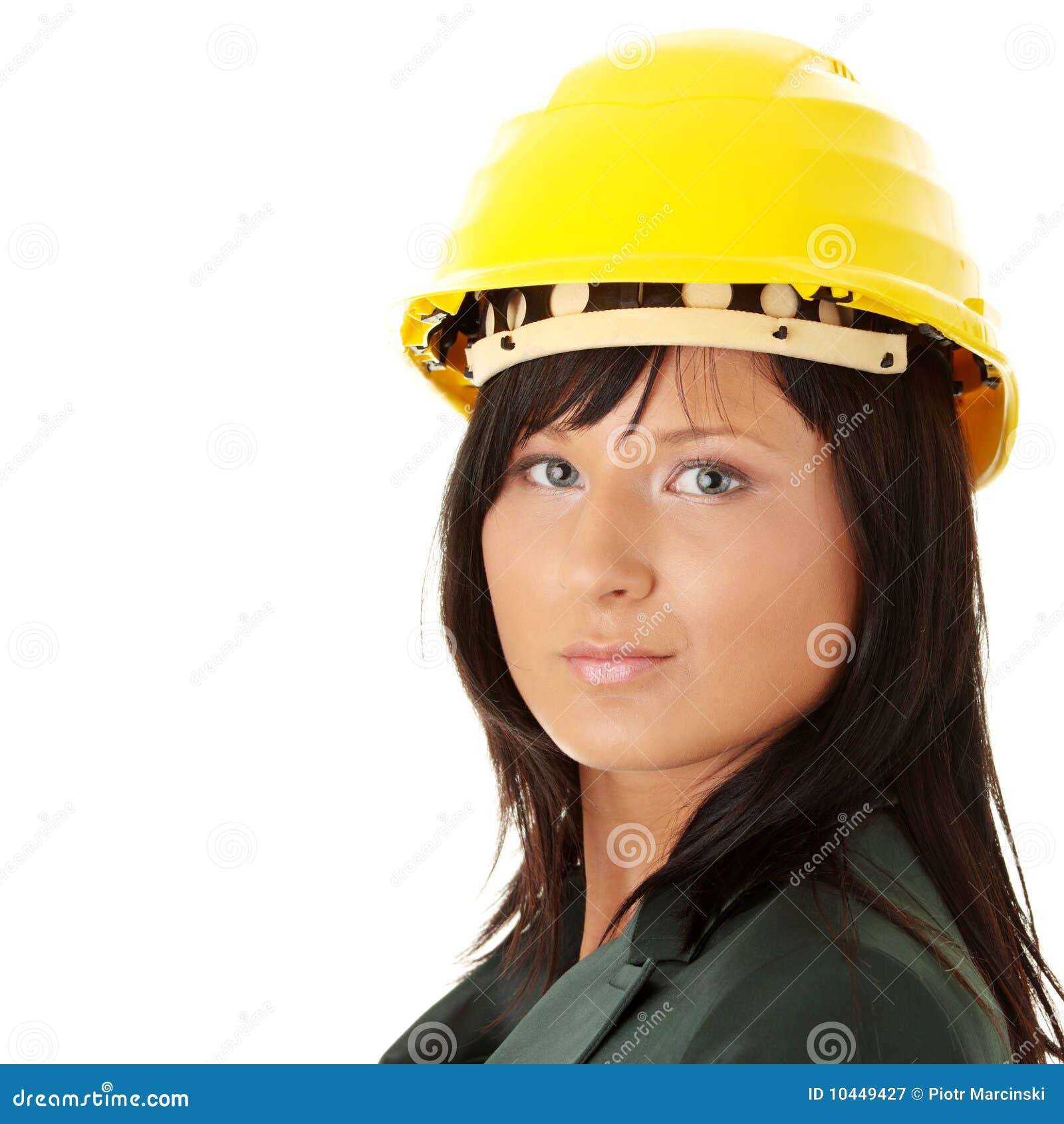 Architect or Builder Wearing a Yellow Hart Hat Stock Image - Image of ...