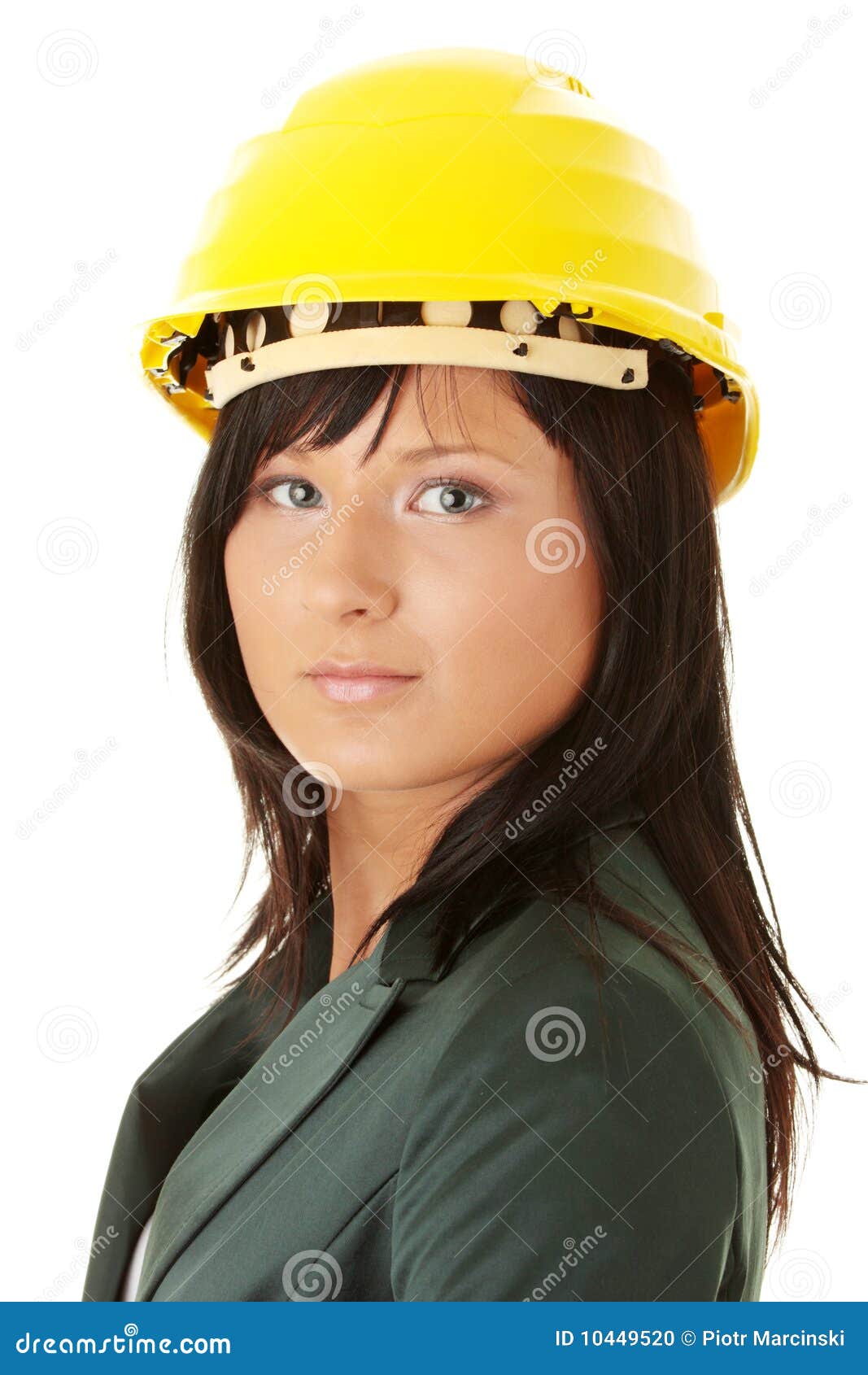 Architect or Builder Wearing a Yellow Hart Hat Stock Photo - Image of ...