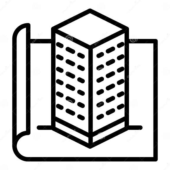 Architect Building Project Icon, Outline Style Stock Vector ...