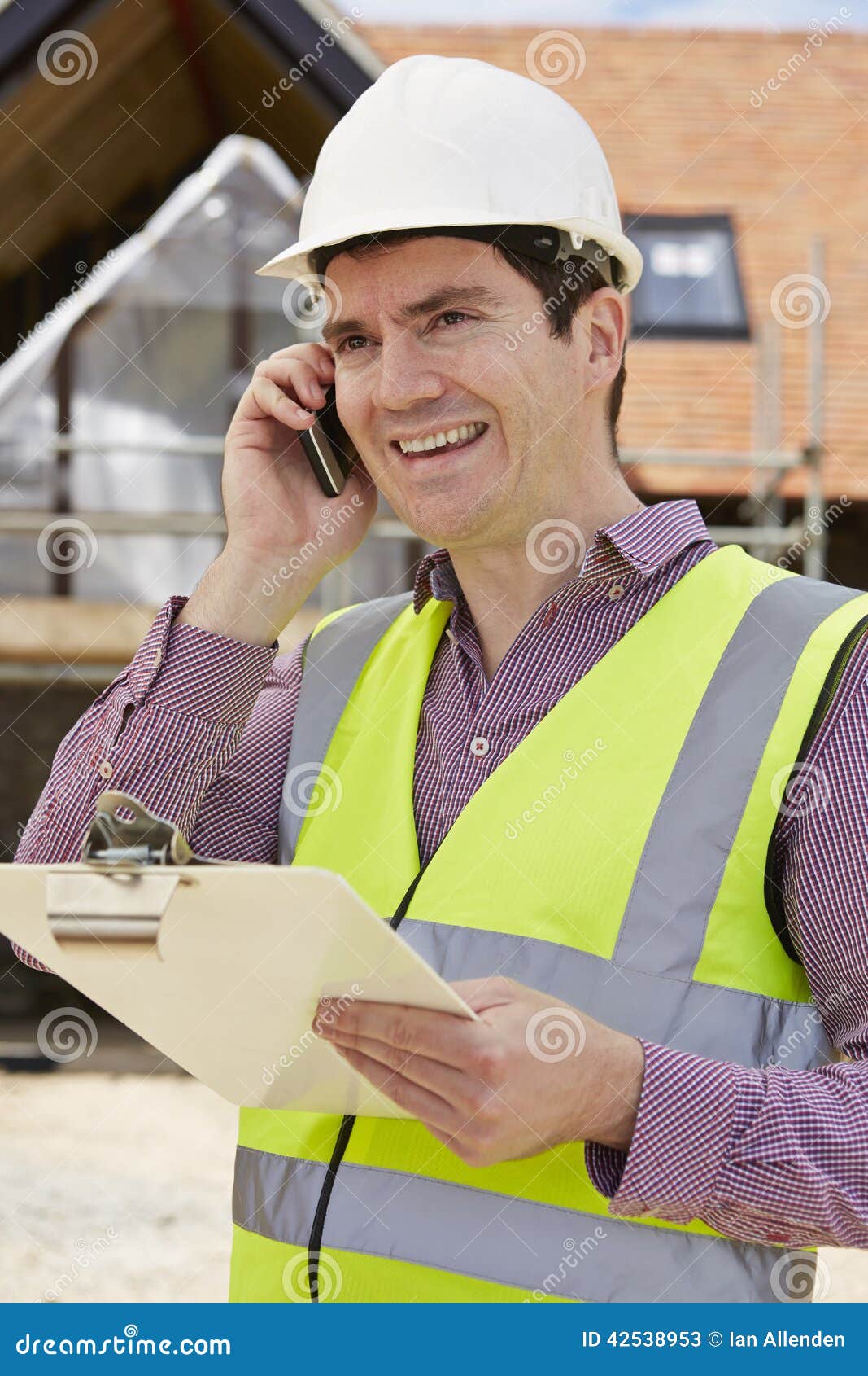 Architect on Building Site Using Mobile Phone Stock Image - Image of ... Architect on Building Site Using Mobile Phone Stock Image - Image of ...