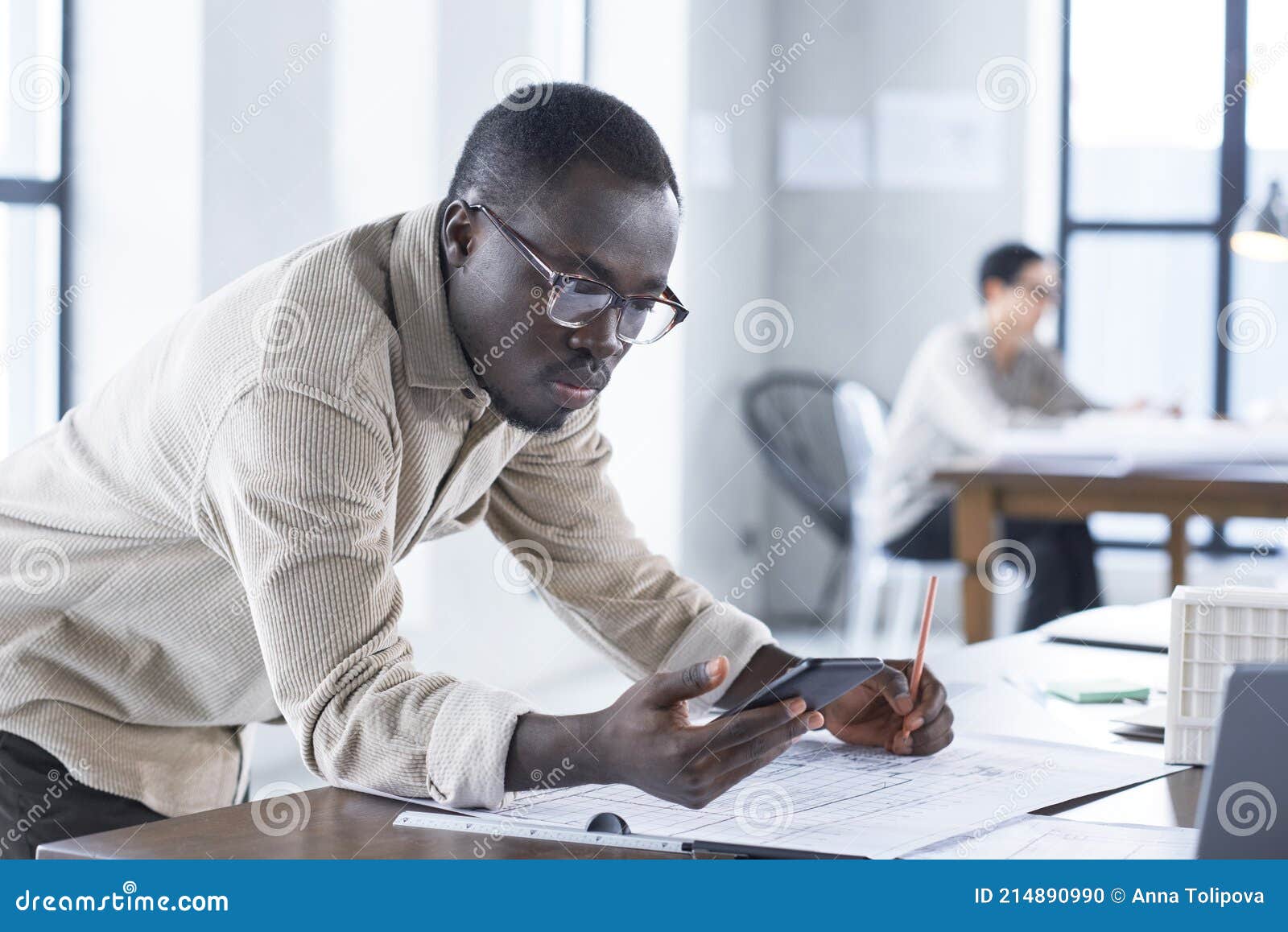 Architect Busy with His Work Stock Photo - Image of design, working ...