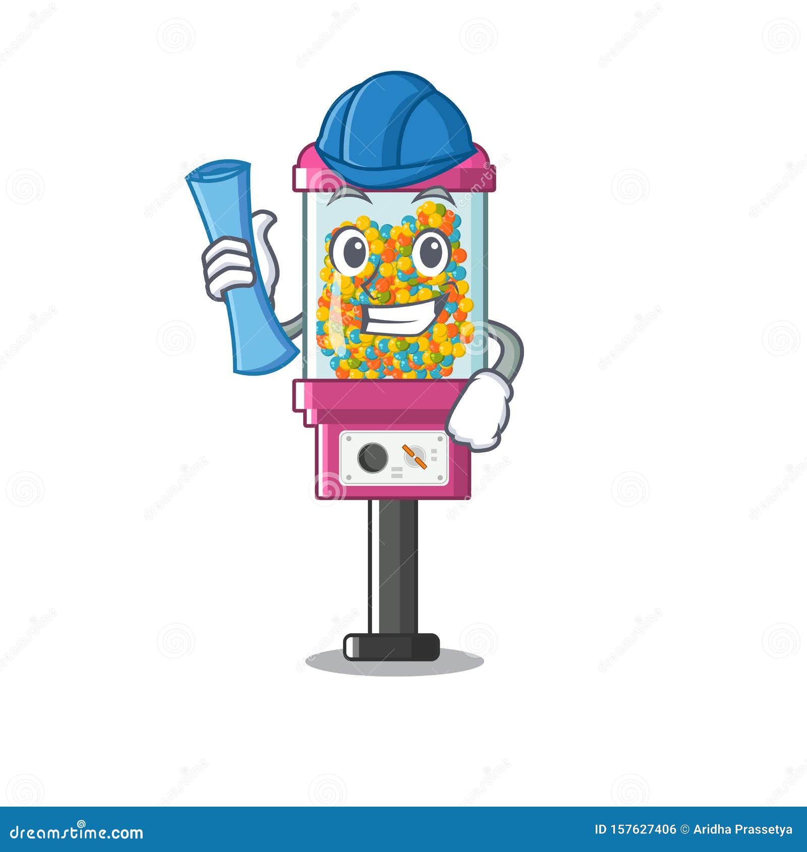 Architect Candy Vending Machine In A Cartoon Vector Illustration ...