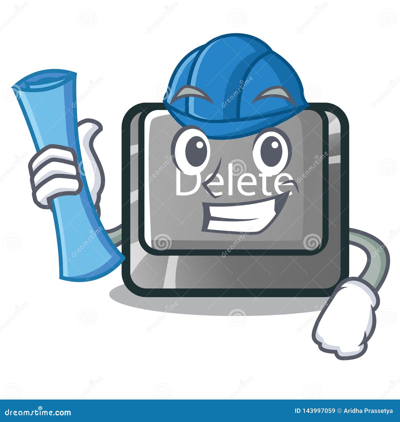 Architect Cartoon Delete Button Located on Keyboard Stock Vector ...