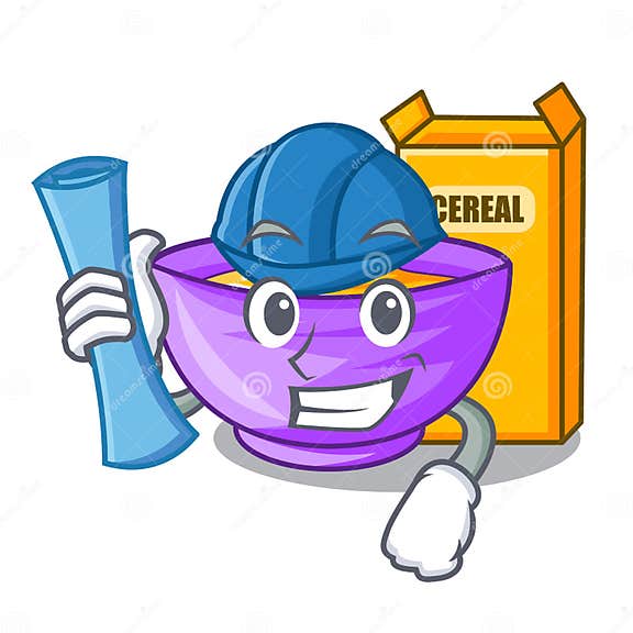 Architect Cereal Box In The Character Fridge Stock Vector