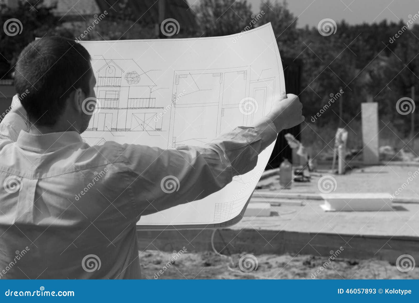 Architect Checking the Progress of a New Build Stock Image - Image of ...