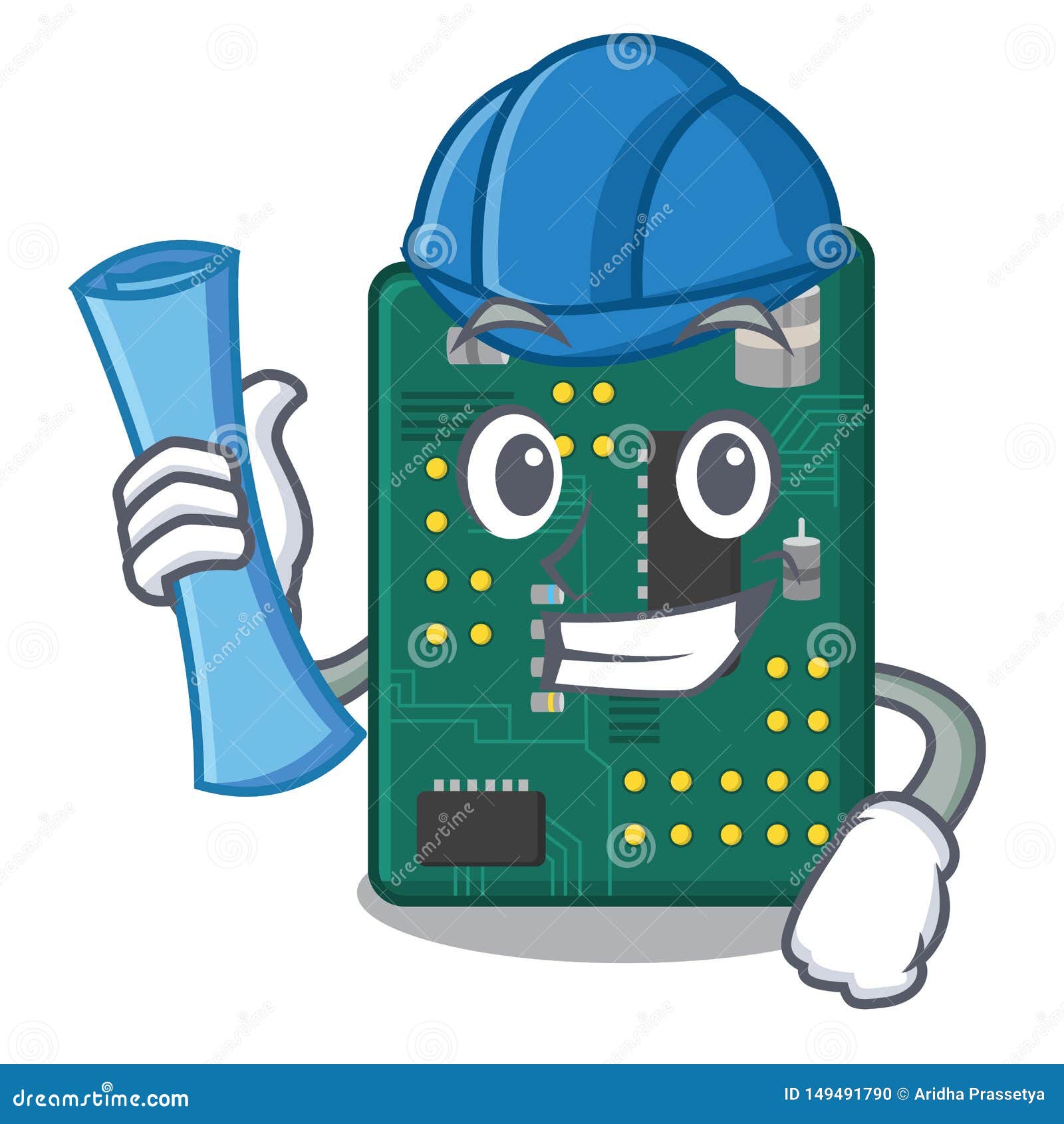 Architect Circuit Board Pcb in Cartoon Shape Stock Vector ...