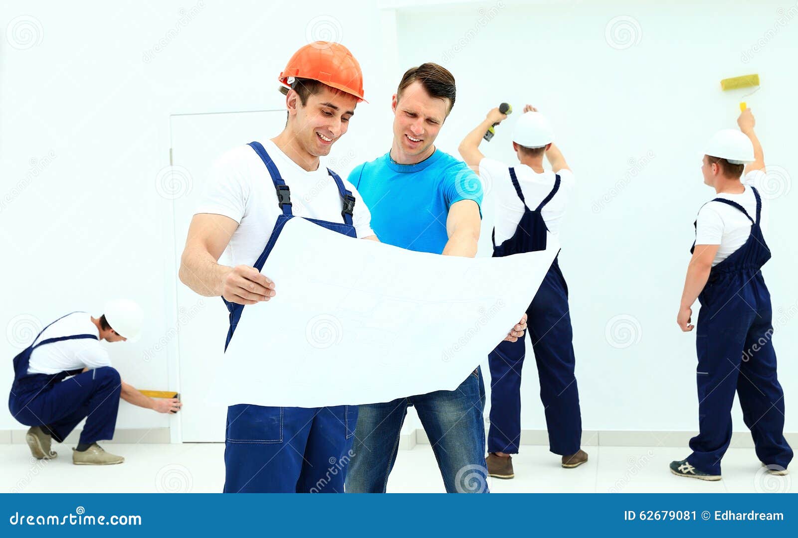 Architect and Client Discussing the Plan Stock Image - Image of ...