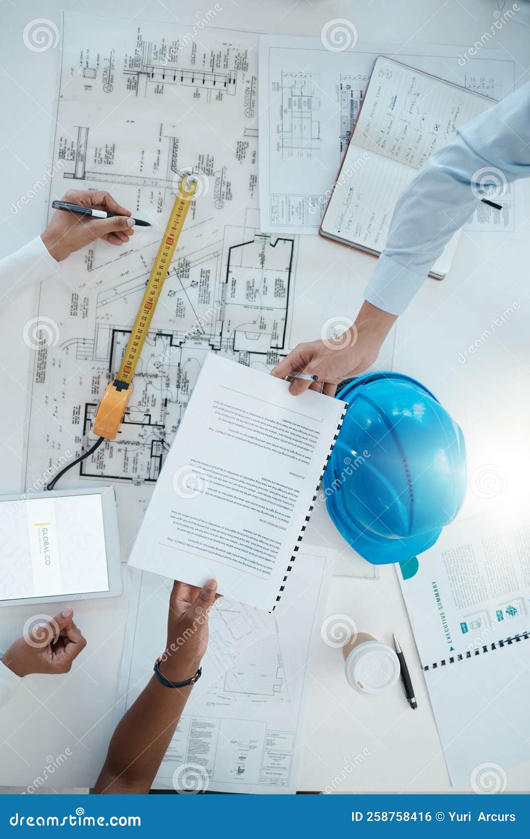 Architect Collaboration, Construction Business and Paperwork, Meeting ...