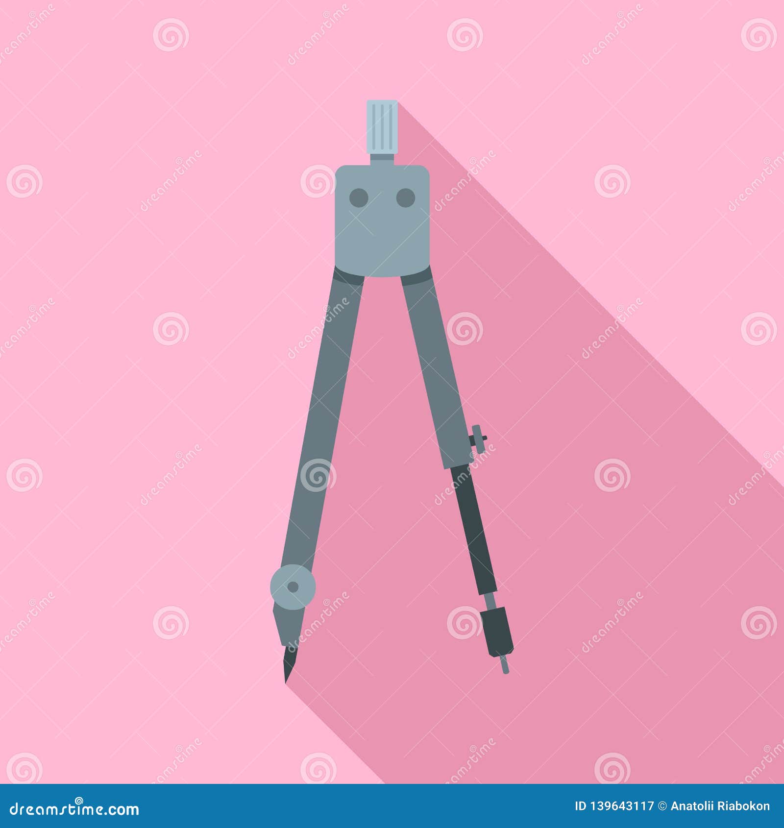 Architect Compass Icon, Flat Style Stock Vector - Illustration of clear ...