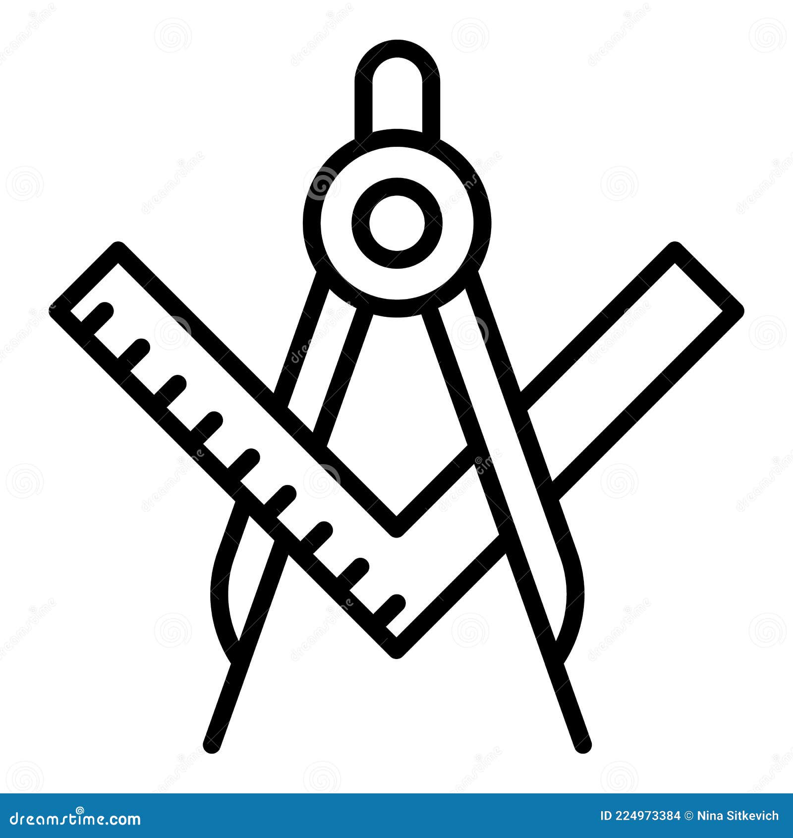Architect Compass Icon, Outline Style Stock Vector - Illustration of ...