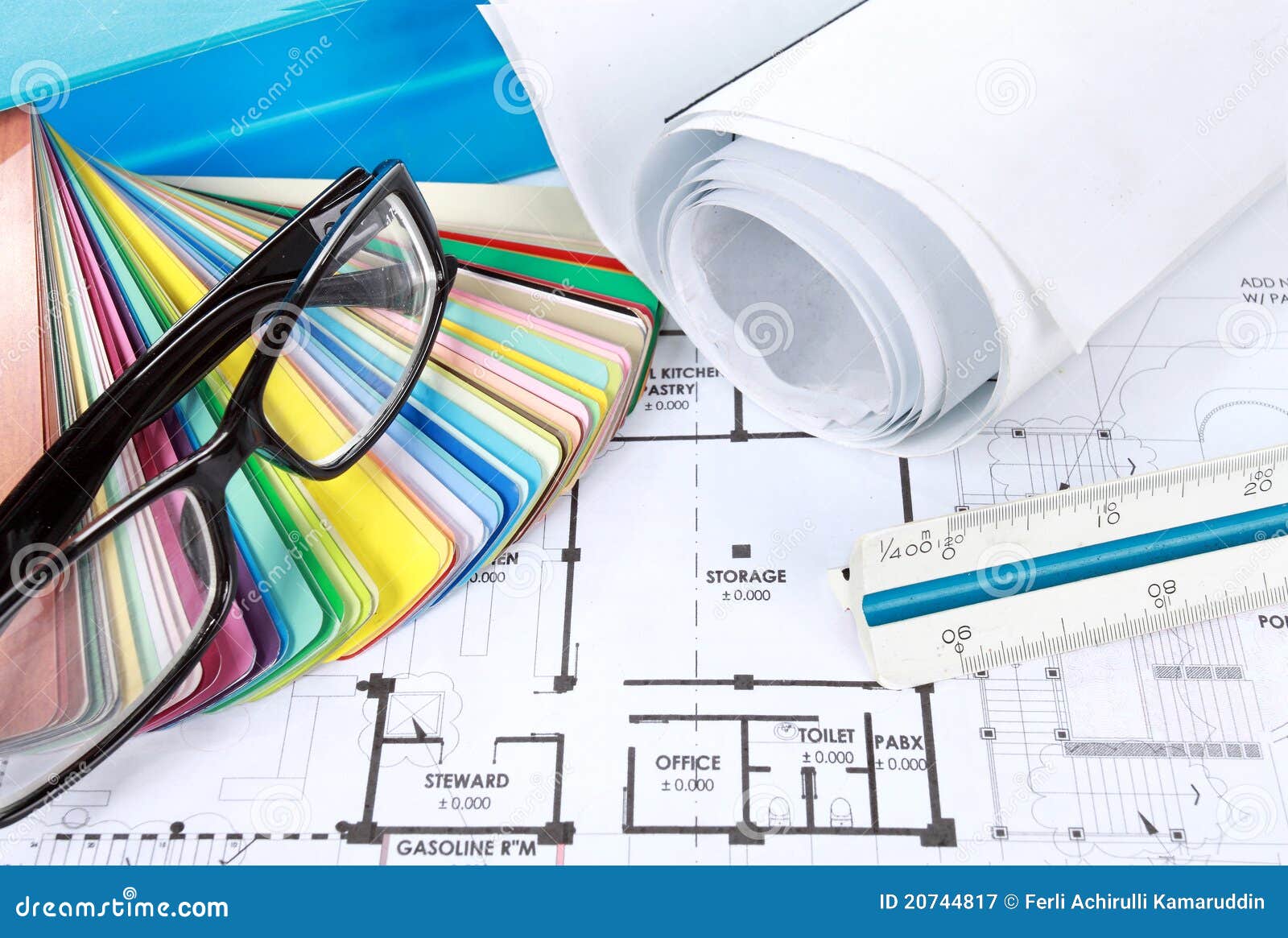 Architect Concept of Design and Project Drawings Stock Image - Image of ...