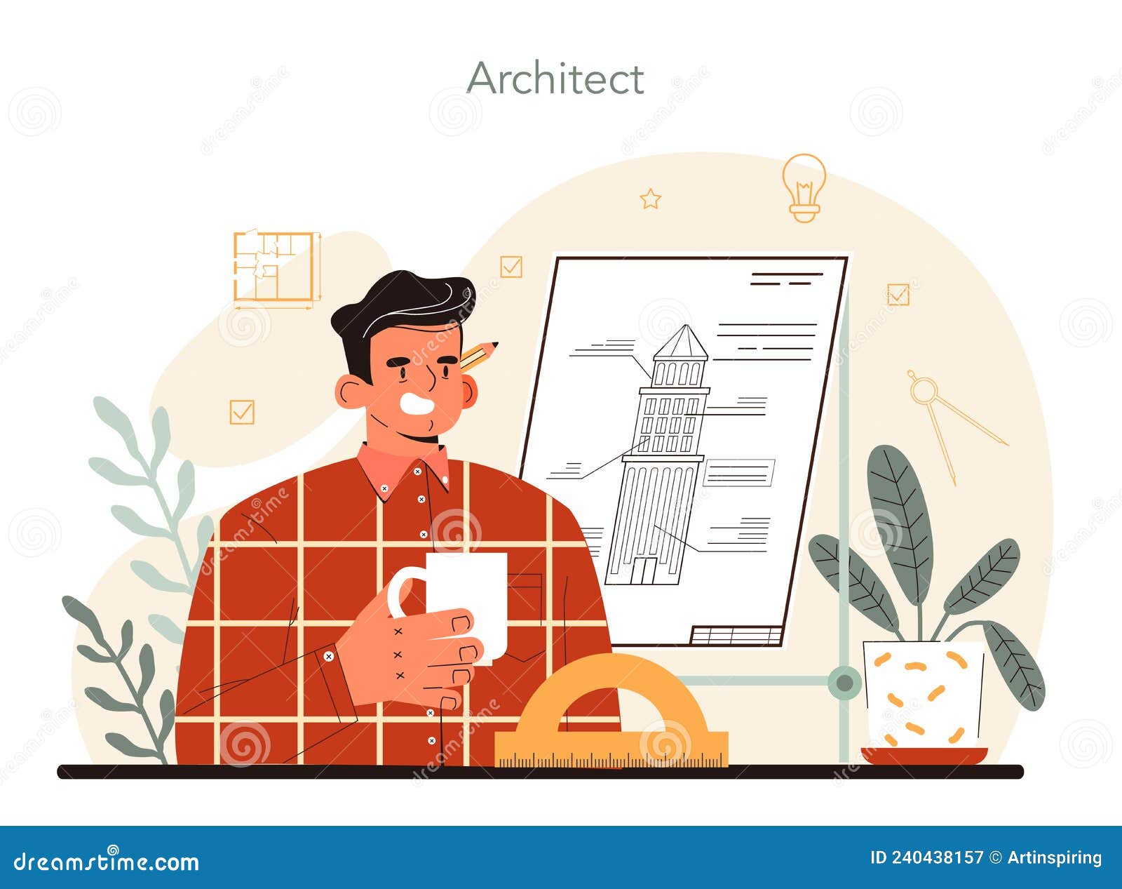 Architect Concept. Idea of Architectural Project and Construction Stock ...