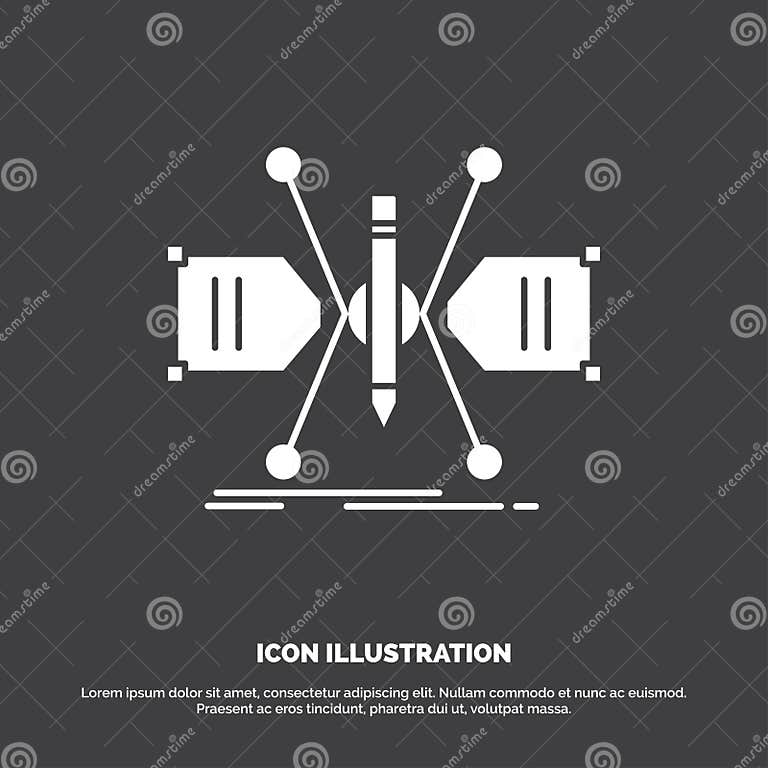 Architect, Constructing, Grid, Sketch, Structure Icon. Glyph Vector Symbol for UI and UX ...