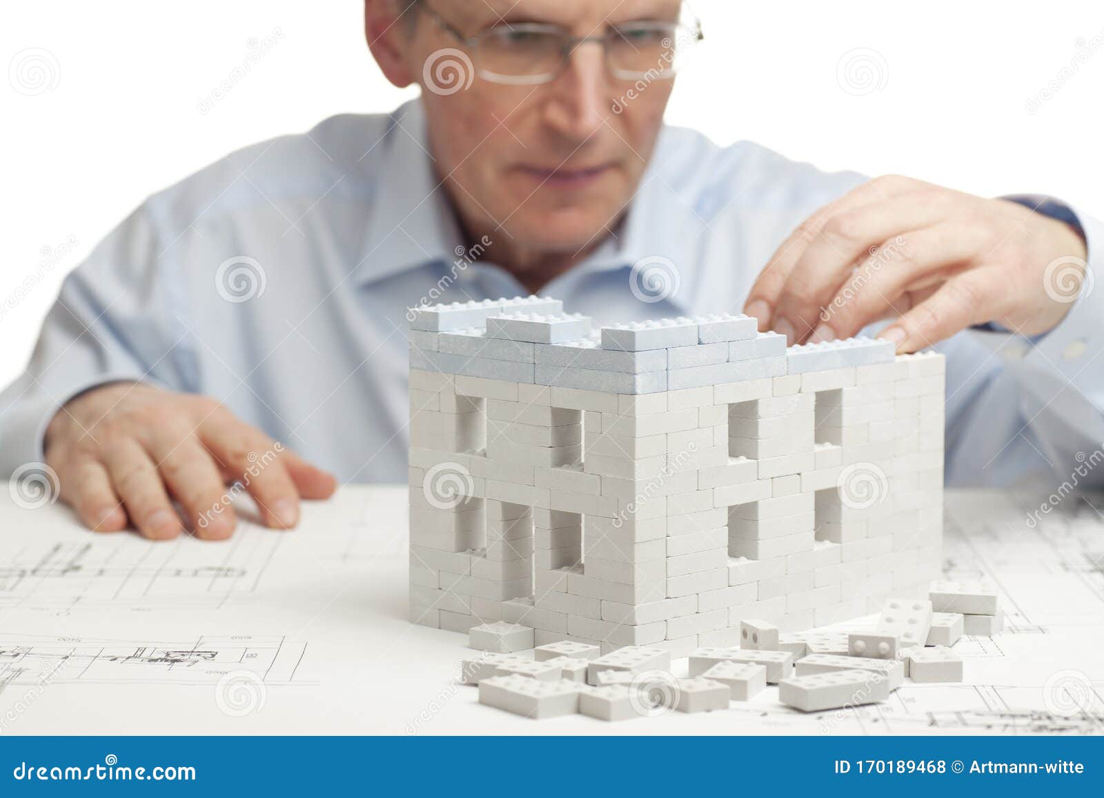 Architect Constructing a House Stock Photo - Image of concept, home ...